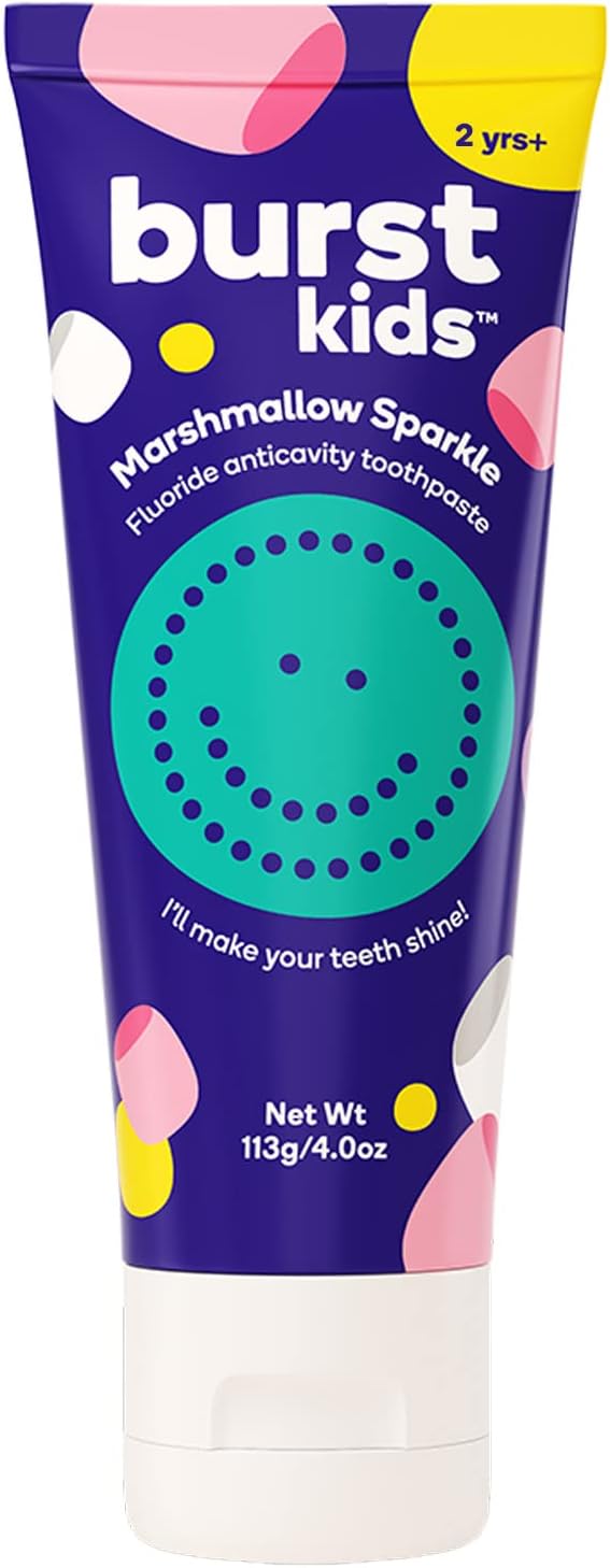 BURST Marshmallow Sparkle Junior Toothpaste With Fluoride- Anticavity,