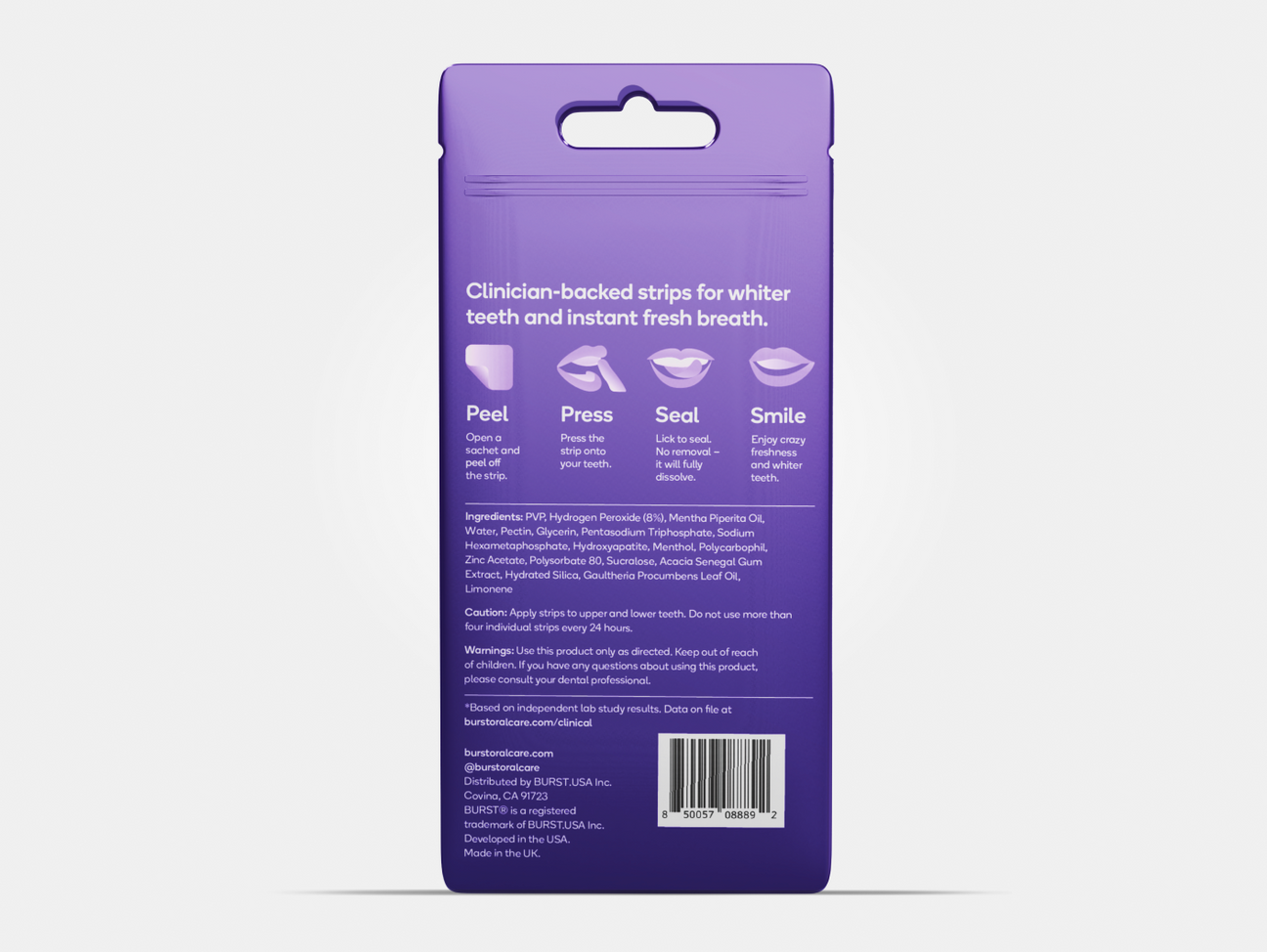 Fast-Acting Teeth Whitening Breath Strips by BURST Oral Care